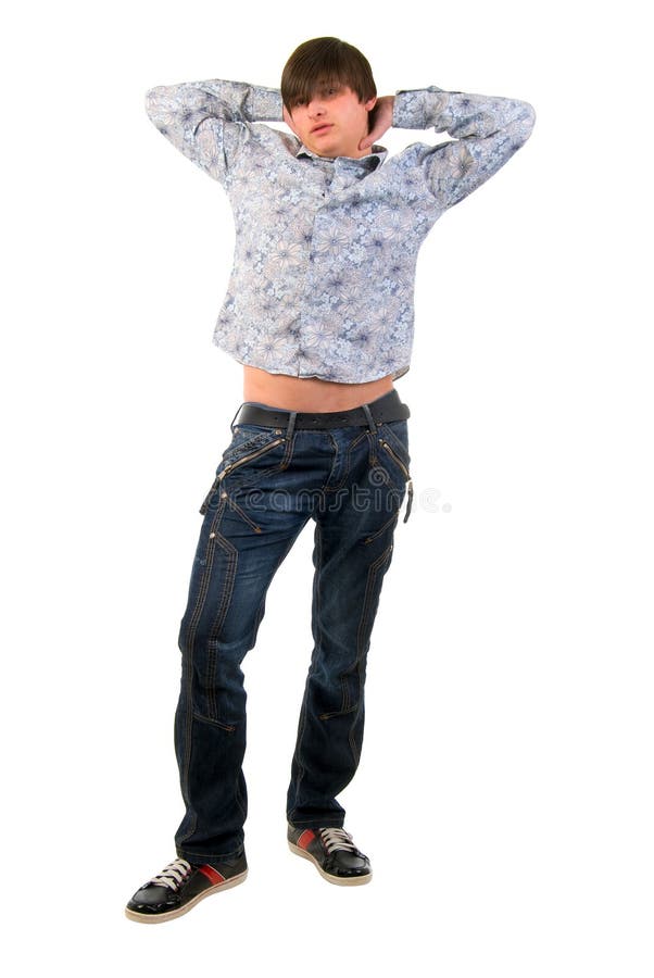 Young man standing. stock photo. Image of person, trousers - 12702486