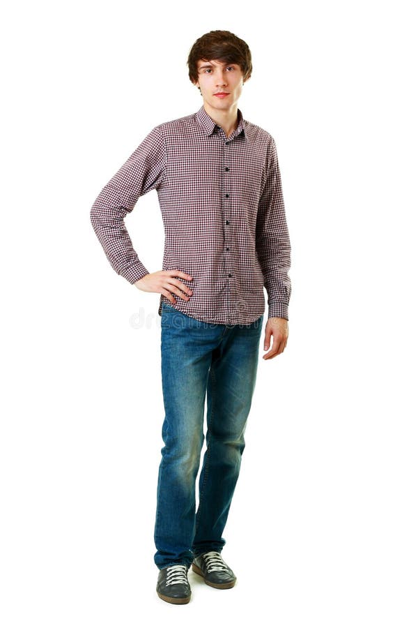 Young man standing stock image. Image of casual, trendy - 18446945