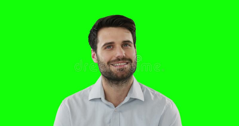 Young Man Standing Against Green Screen Stock Footage - Video of ...