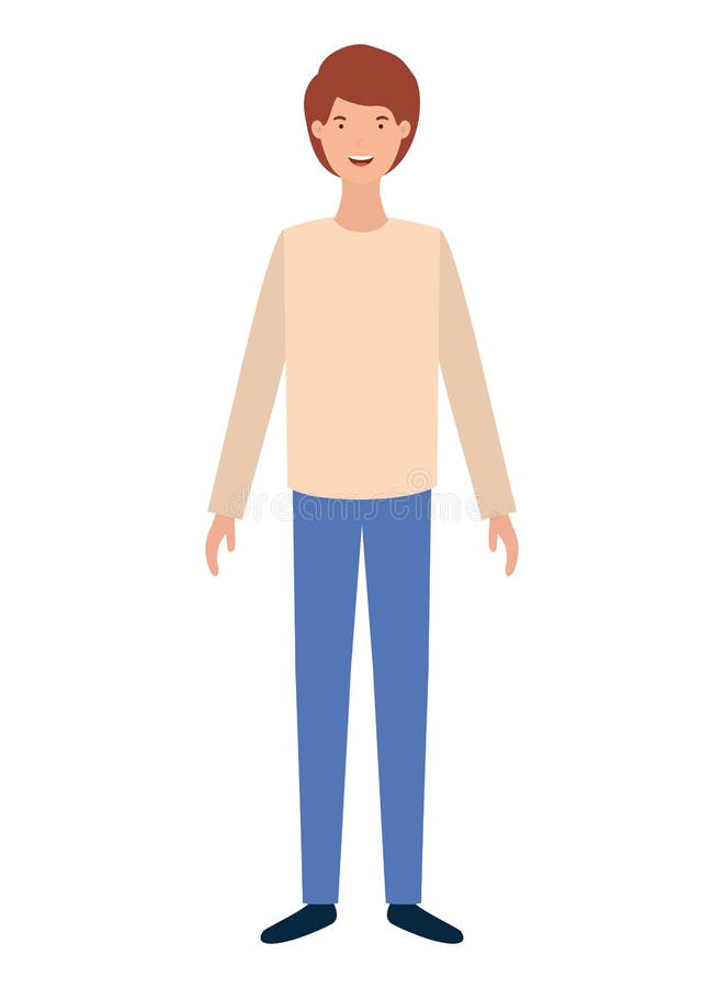 Young Man Standing Avatar Character Stock Vector - Illustration of ...