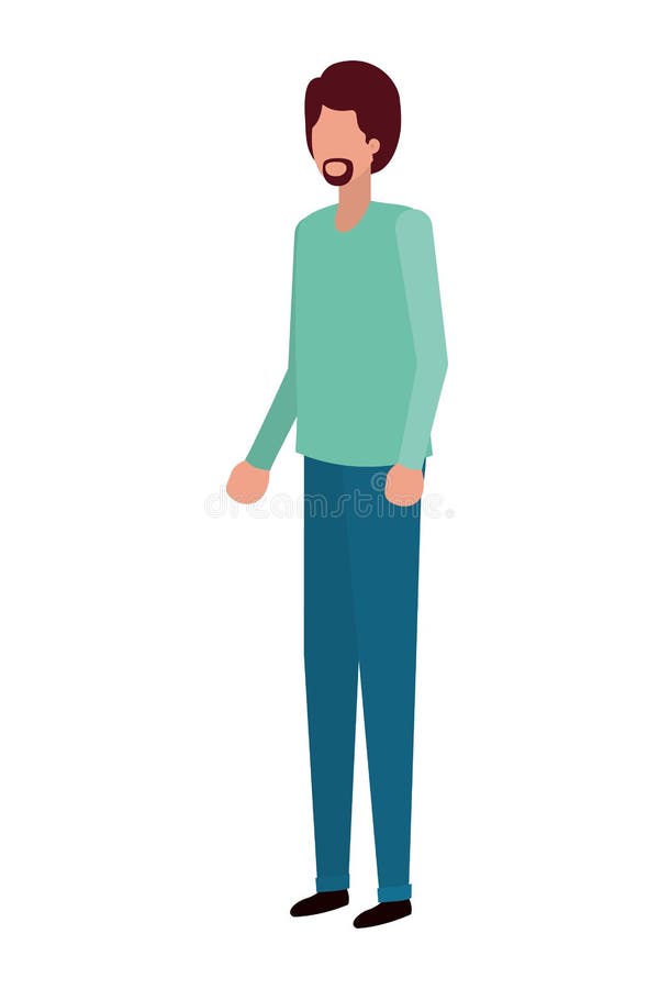 Young Man Standing Avatar Character Stock Vector - Illustration of ...