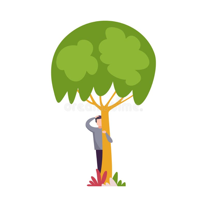 Hiding Behind Tree Stock Illustrations – 247 Hiding Behind Tree Stock ...