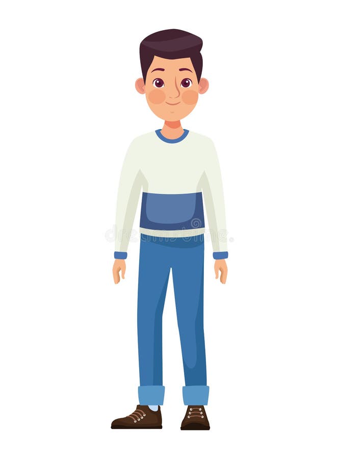 Young Man Standing Character Stock Vector - Illustration of masculine ...