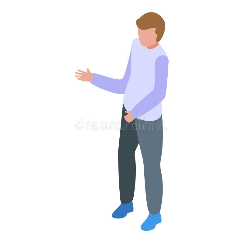 Young Man Gesturing while Explaining Something Stock Illustration ...