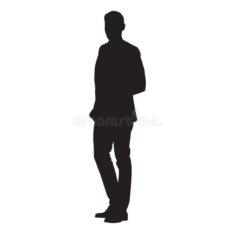 Man Standing, Side View, Isolated Silhouette Stock Vector ...