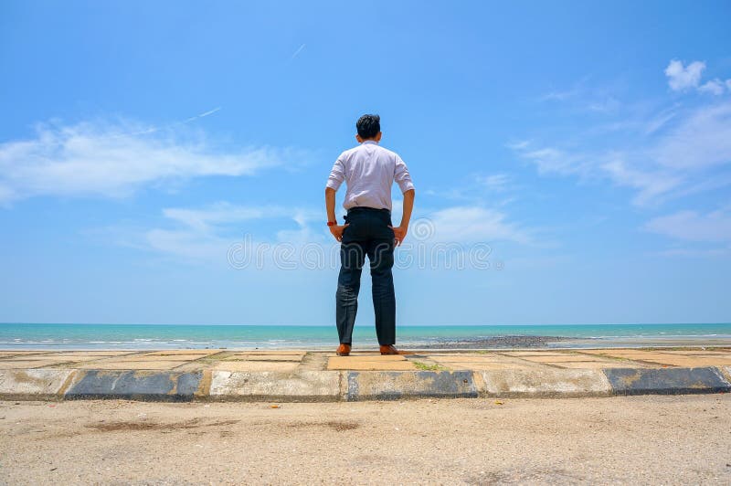 Standing Near the Beach Looking at Sun Rising Stock Photo - Image of ...