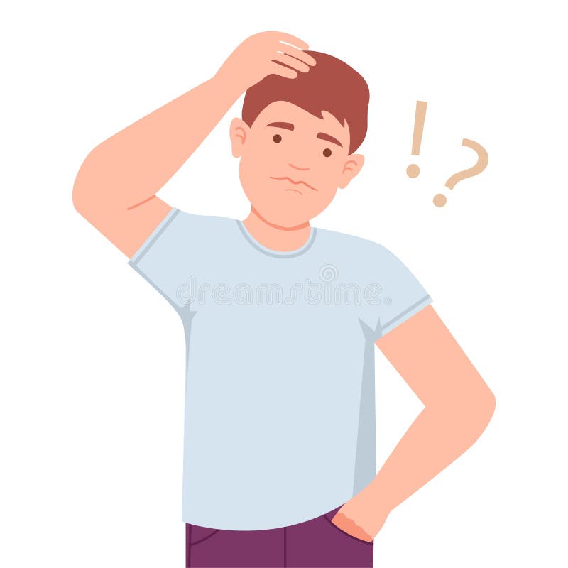 Confused Man Scratching Head Stock Illustrations 558 Confused Man