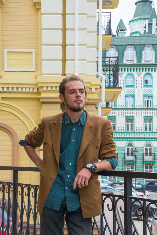 A Young Man Standing on the Street Stock Image - Image of freedom ...