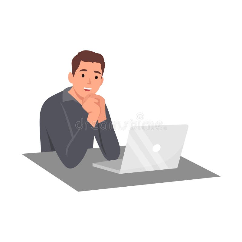 Office Worker Staring Computer Screen Stock Illustrations – 26 Office ...