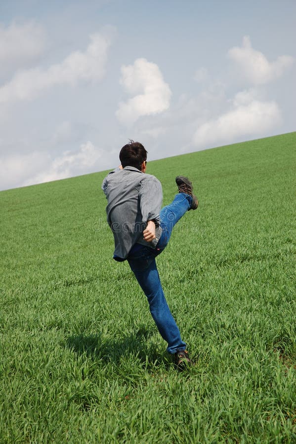 Young man start running stock photo. Image of getaway - 2353846