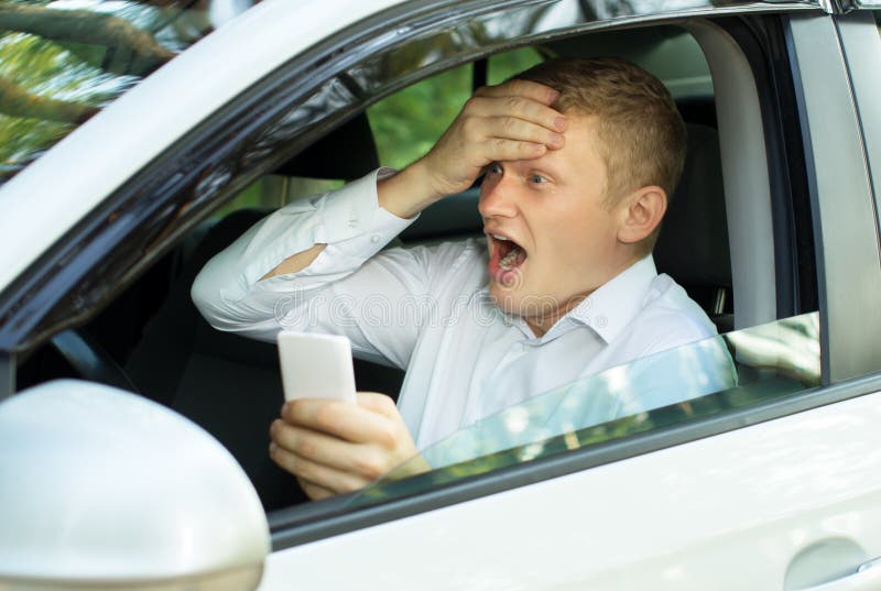 The Young Man Startled Shouts Stock Photo - Image of mirror, fear: 86183706