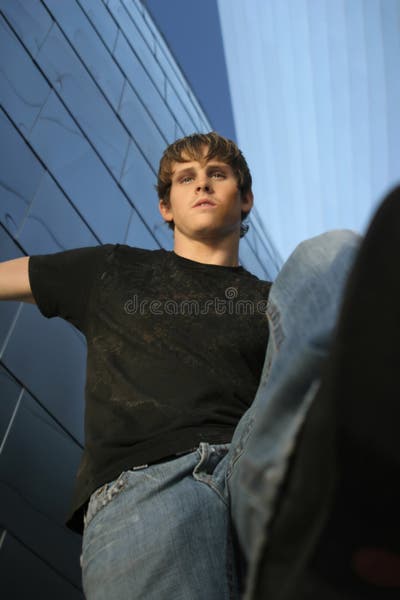 Young man stomping stock photo. Image of model, single - 24747802