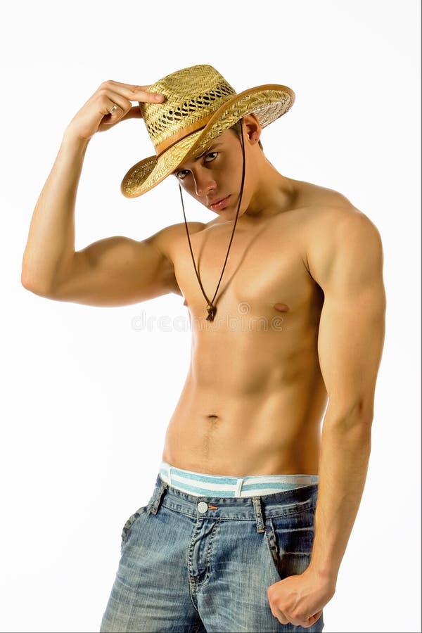 The Young Man in a Straw Hat Stock Photo - Image of alone, attractive ...