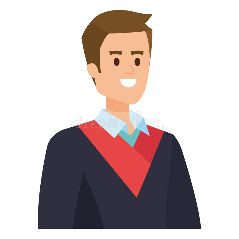 Young Man Student Graduated Vector Illustration Stock Illustration ...