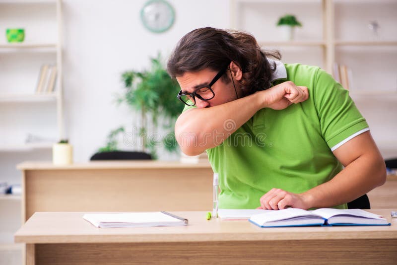 Young Man Student Studying at Home in Self-isolation Concept Stock ...