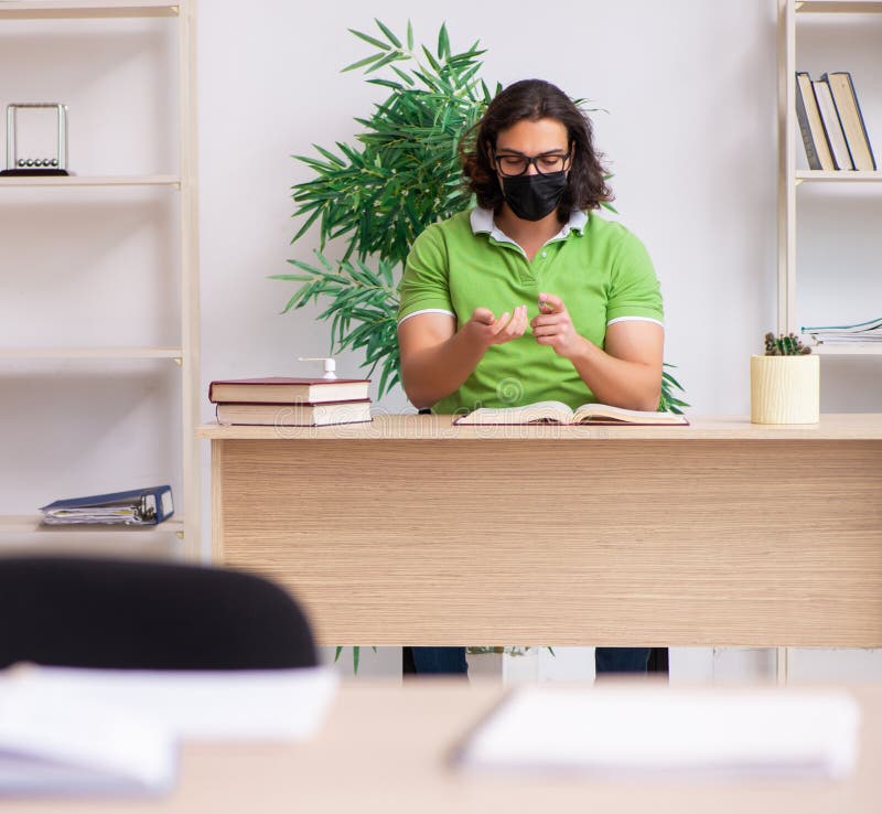 Young Man Student Studying at Home in Self-isolation Concept Stock ...