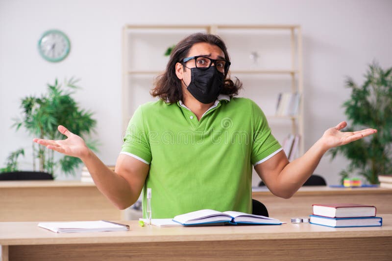 Young Man Student Studying at Home in Self-isolation Concept Stock ...