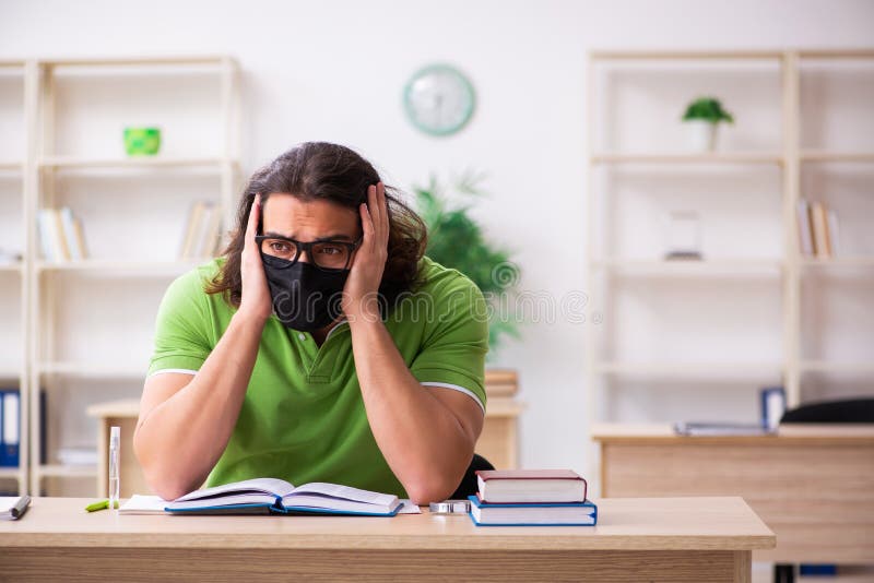 Young Man Student Studying at Home in Self-isolation Concept Stock ...