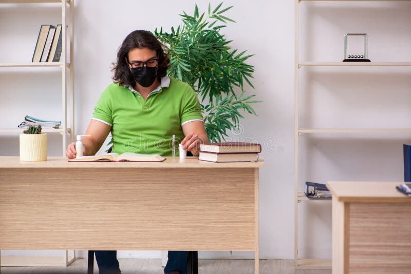 Young Man Student Studying at Home in Self-isolation Concept Stock ...
