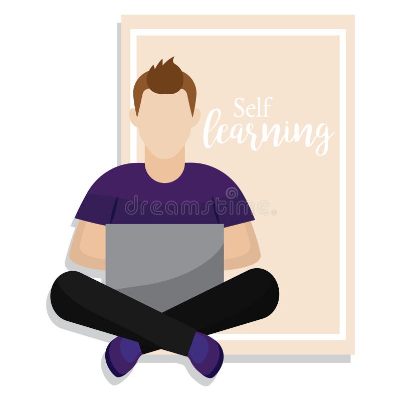 Young man studying stock vector. Illustration of student - 188194006