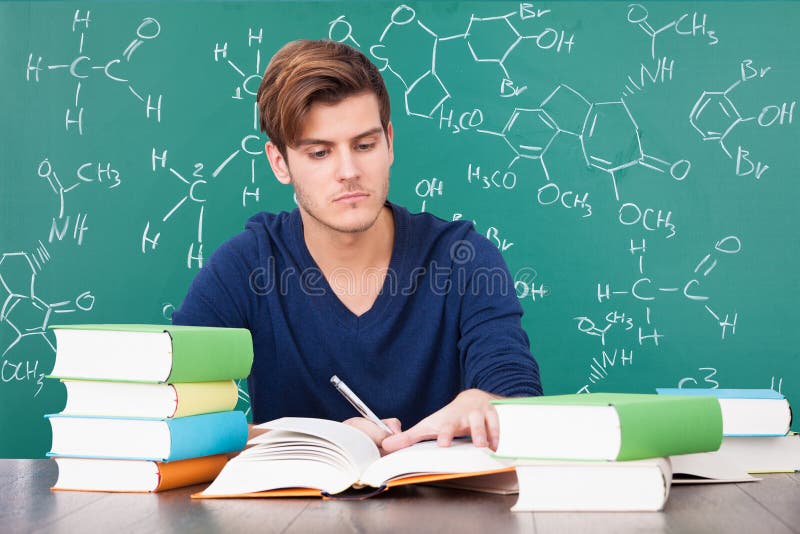 Young man studying stock image. Image of desk, book, knowledge - 46363425