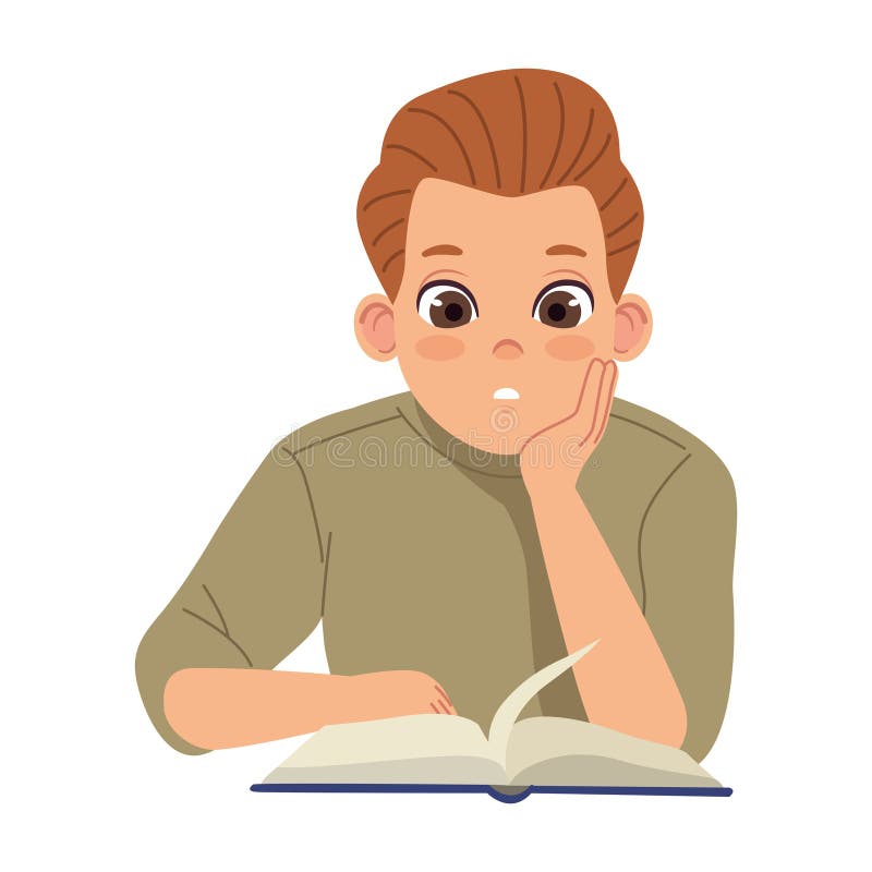 Young man studying reading stock vector. Illustration of person - 271118551