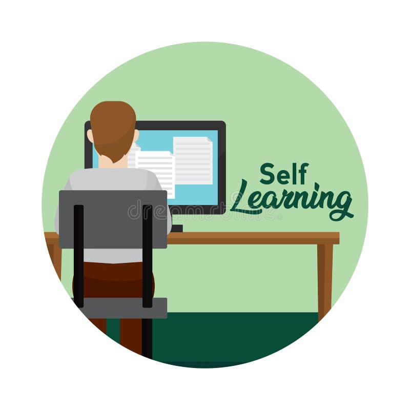 Young man studying stock vector. Illustration of clipart - 188193782