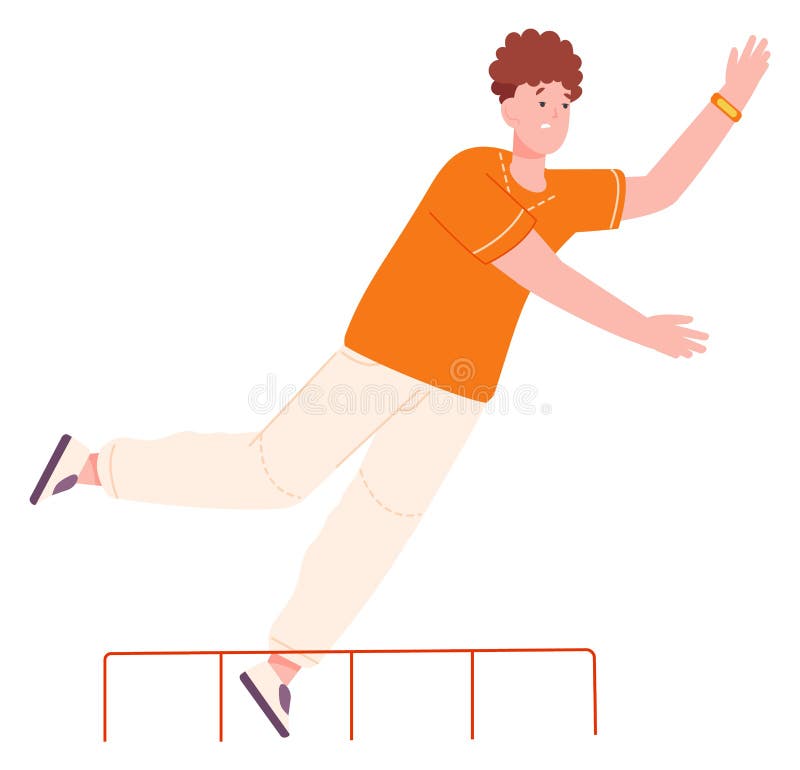 Young Man Stumbling and Falling Down. Floor Crash Stock Vector ...