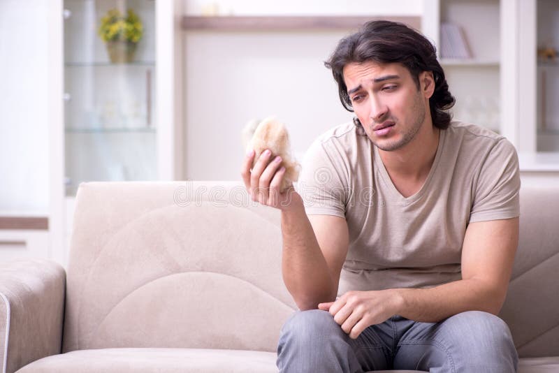 Young Man Suffering from Allergy Stock Image - Image of itching, itch ...