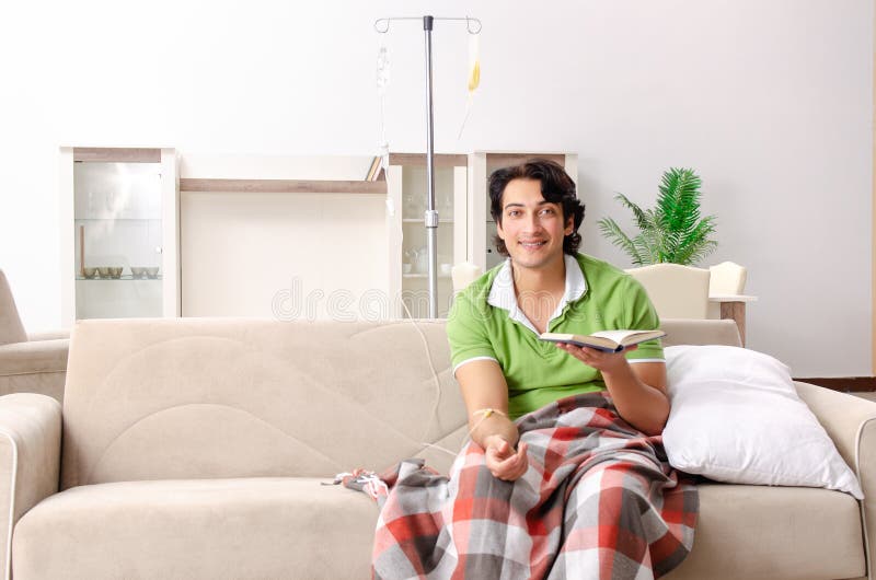 The Young Man Suffering at Home Stock Image - Image of cheerful, health ...