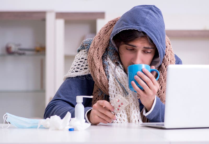 Young Man Suffering at Home Stock Photo - Image of health, drugs: 266371298
