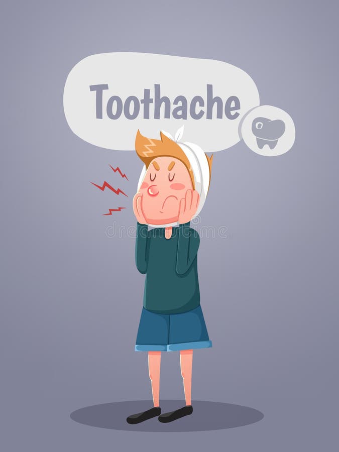 Tooth Ache, Isolated on White in a Circle Stock Vector - Illustration ...