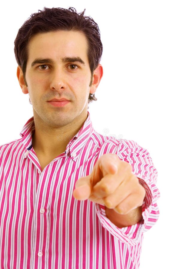 Young Man in a Suit Pointing with His Finger Stock Image - Image of ...