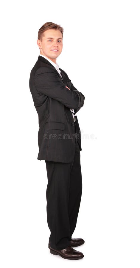 Young Man in Suit Posing Cross Hands Stock Photo - Image of friendly ...