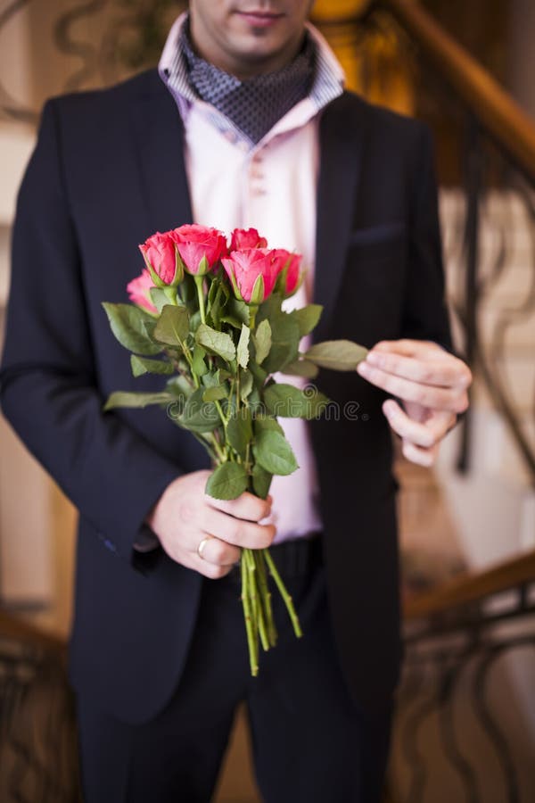 Man red rose stock image. Image of married, green, details - 1666869