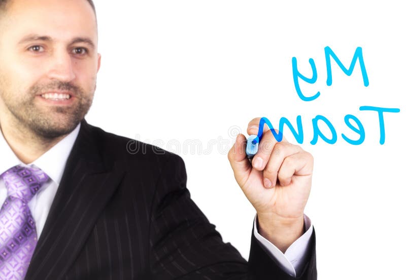 Young Man in a Suit Writing Stock Image - Image of look, shirt: 28139941