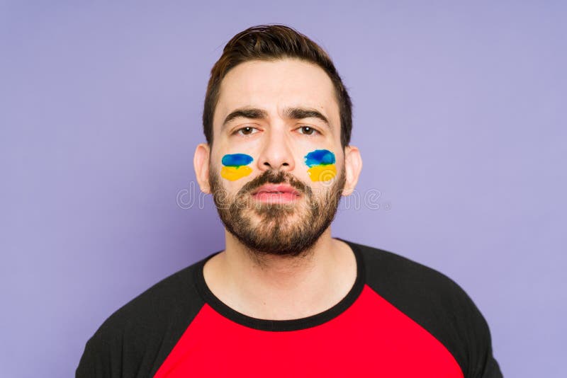 Young Man Supporting Ukraine during War Stock Photo - Image of serious ...