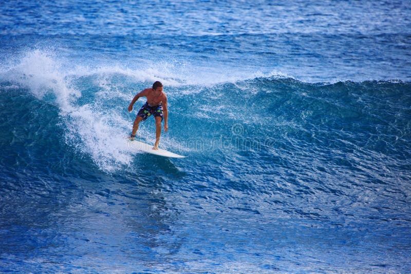 Young Man Surfing at Point Panic Stock Photo - Image of surf, hawaii ...