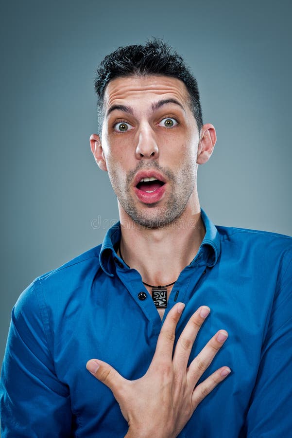 Young Man with Surprise Expression Stock Photo - Image of freshness ...