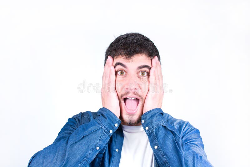 Portrait of a Surprised Young Man Stock Photo - Image of eyes ...