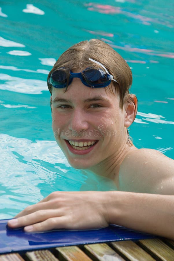 The Young Man in Swimming-pool Stock Photo - Image of relaxation ...