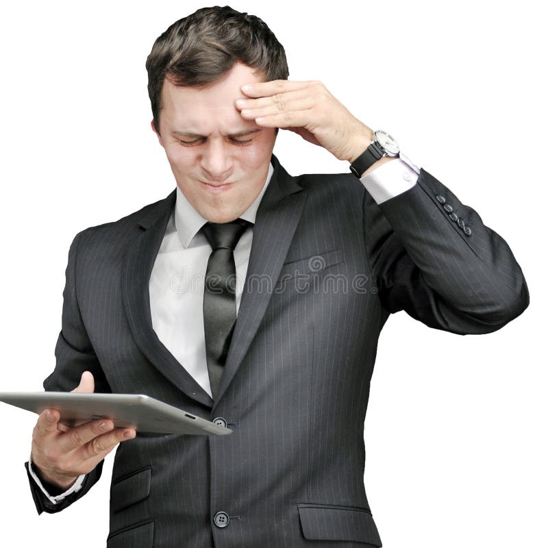 Young man with tablet stock image. Image of businessman - 36513091