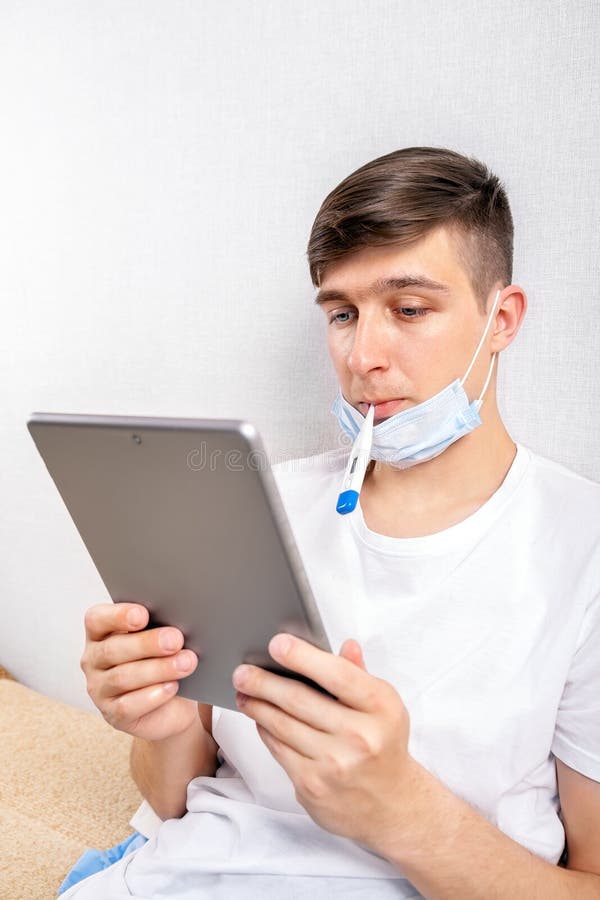 Young Man with a Tablet stock photo. Image of caucasian - 186212938