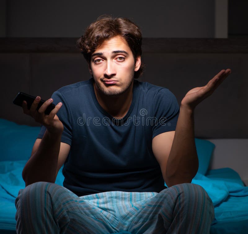 Young Man Talking on Mobile Late at Night Stock Photo - Image of mobile ...