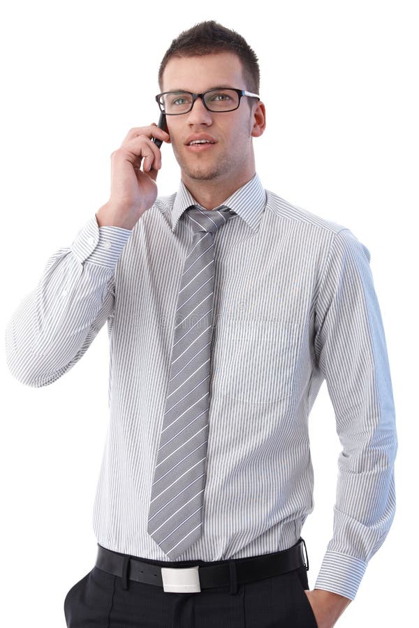 Young Man Talking on Mobile Phone Stock Photo - Image of face, casual ...