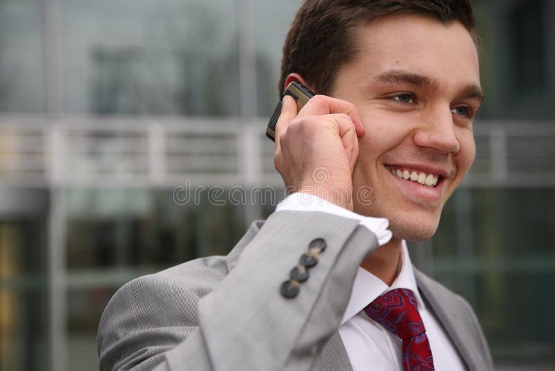 Young man with telephone stock image. Image of smiling - 9058973