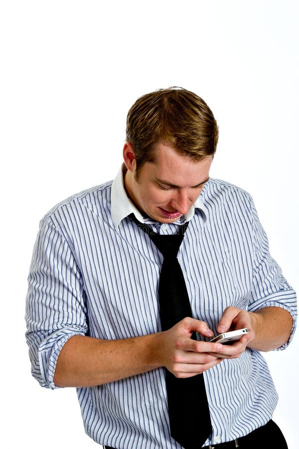Young Man Texting with Smart Phone Stock Image - Image of phone ...