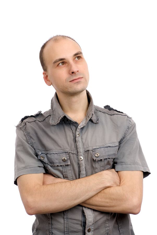 Young man thinking stock photo. Image of caucasian, smart - 12923952