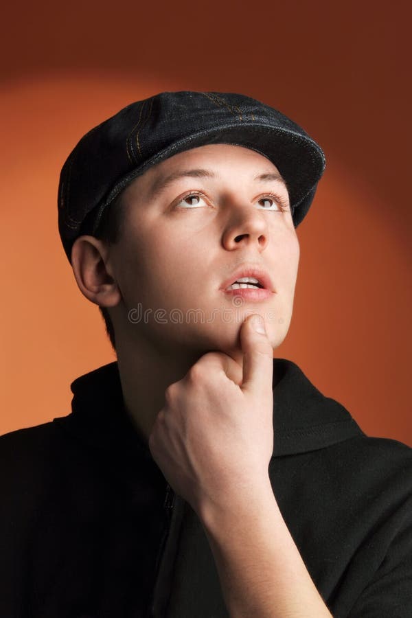Young man thinking stock image. Image of closeup, confident - 17518625