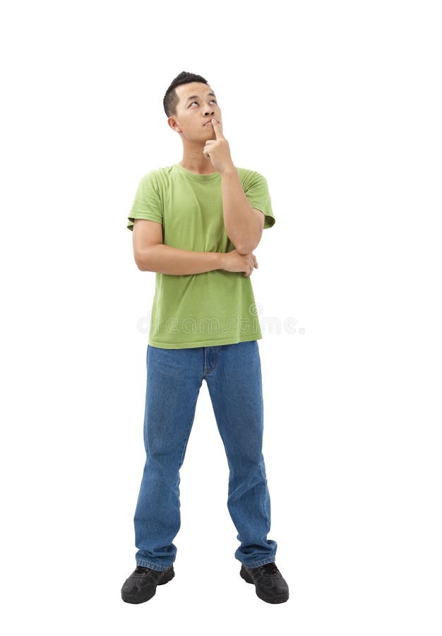 Young Man Thinking Portrait Stock Image - Image of person, concept ...